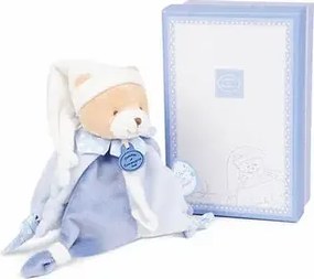 Doudou Dárková sada - Hračka s úchytem na dudlík medvídek 17 cm / od 0