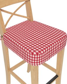 Sedák na židli IKEA Ingolf - barová barva červená látka vzorované