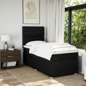 Box spring postel s matrací černá 90x190 cm textil 3291920