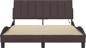 Rám postele bez matrace Hanko tmavě hnědý 140 x 190 cm textil 3310457
