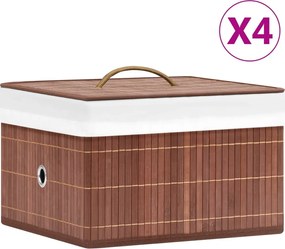 vidaXL Bambusové úložné boxy 4 ks [320769] Barva: Hnědá