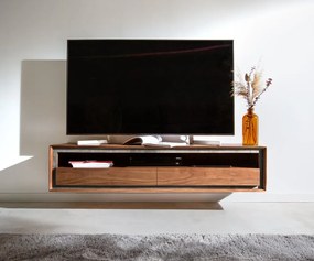 TV stolek Stonegrace 145 cm akácie hnědá kamenina 2 zásuvky 1