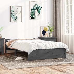 vidaXL Rám postele masivní dřevo 135 x 190 cm dvojlůžko [815022] Barva: Šedá