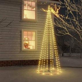 343494 vidaXL Vánoční stromek kužel 732 teplých bílých LED diod 160 x 500 cm