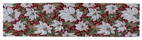 SCANquilt prostírání MOTIV vánoční hvězda červenobílá běhoun delší strana 100-170 cm