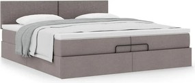 Osmanský rám postele s matrací taupe 200x200 cm textil 3311405
