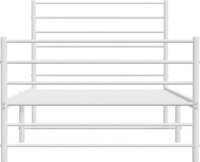 vidaXL Kovový rám postele s hlavovým a nožním čelem 90 x 190 cm [352378] Barva: Bílá