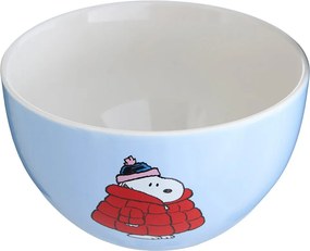 PEANUTS Miska Snoopy v kabátku 600 ml - sv. modrá