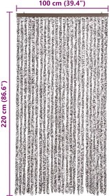Závěs proti hmyzu hnědý a béžový 100 x 220 cm Chenille 284278