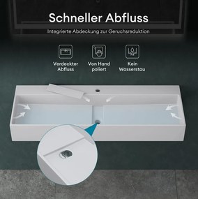 design umyvadlo COLOSUM G6028 80cm černé z litého mramoru