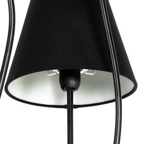 Designová stojací lampa černá s látkovými stínidly 5 světel - Melis