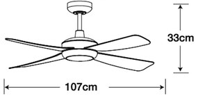 Lucci air 213303- LED Stmívatelný ventilátor SLIPSTREAM 1xGX53/12W/230V černá+DO