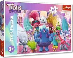 Trefl - Puzzle - Trollové 3: Ve světě Trollů MAXI / 24 dílků / 60 x 40