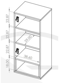 Gib Meble Závěsná skříňka OL WISZ 1D OLIER Gib 42/96,2/33 Barva: bílá/dub artisan