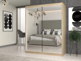 Šatní skříň se 2 zrcadly IGA 160 cm dub sonoma