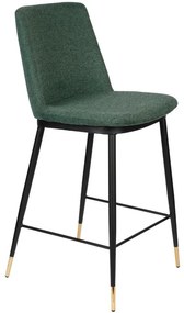 OnaDnes -20% White Label Tmavě zelená látková barová židle WLL LIONEL 65 cm