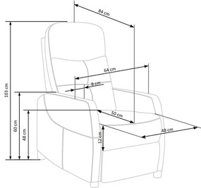 Polohovací křeslo Felipe 2, oranžová