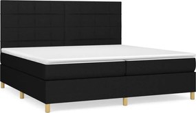 Box spring postel s matrací černá 200x200 cm textil 3142363