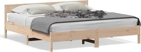 vidaXL Rám postele s čelem 200 x 200 cm masivní borové dřevo [3216209] Barva: Přírodní