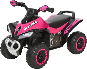 HOMCOM Dětské Pedálové Auto Go-Kart s Kluzákem pro Děti 18-36 měsíců s Světelnou Hudbou Plastová Ocel Růžová 67,5 x 38 x 44 cm | Aosom