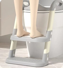 Dětské schůdky 02 s nástavcem na WC šedé