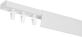 Dekodum Stropní kolejnice z PVC jednořadá bílá s krytem Délka: 230 cm, Typ přichycení: žabky