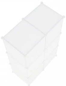 Tempo Kondela Dětská modulární skříňka, bílá/dětský vzor, DINOS