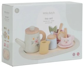 Little Dutch Čajový set dřevěný s květinovým potiskem
