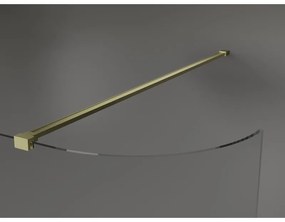 Mexen Kioto, sprchová zástěna Walk-In 160 x 200 cm, 8mm čiré sklo, zlatý matný profil, 800-160-101-55-06