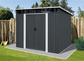 Riwall PRO RMSP 9x8 Anthracite LUX - zahradní domek kovový 2,4 x 2,8 m s pultovou střechou antracit