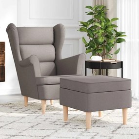Křeslo s podnožkou taupe textil 3307995