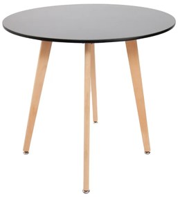 IDA Kulatý jídelní stůl EDNA, Černý 80 cm