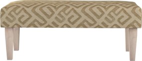 Dlouhá lavička 100x40cm barva béžová látka pletený vzor, vzorované