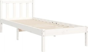vidaXL Rám postele s čelem 100 x 200 cm masivní dřevo [3192094] Barva: Černá