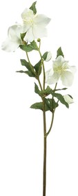 Dekorace umělá květina Čemeřice Hellebore white - 44 cm