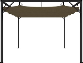 Zahradní altán se zatahovací střechou 3 x 3 m taupe 180 g/m² 312220