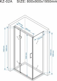 BPS-koupelny Obdélníkový sprchový kout HYD-OK02A 90x80 chrom/transparent + vanička HYD-OSV-ST03E černá
