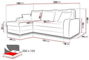 Moderní sedací souprava Kronos, černá/béžová