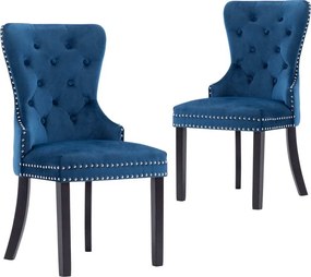 vidaXL Jídelní židle 2 ks samet [287959] Barva: Modrá