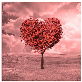 Obraz na plátně - Srdce ve tvaru stromu - čtverec 3106QA (50x50 cm)