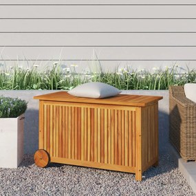 Zahradní úložný box s kolečky 90 x 50 x 58 cm masivní akácie - Default Title
