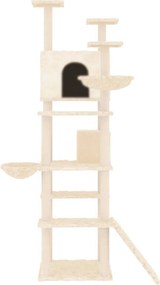 Škrabadlo pro kočky se sisalovými sloupky krémové 191 cm 171594
