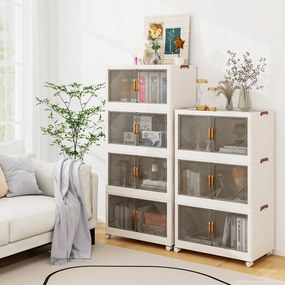 Costway 284 L Úložné boxy s víkem Stohovatelné skladovací kontejnery s kolečky