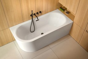 Besco Avita A-line vana volně stojící 150 x 75 cm pravá sifon zlatý akrylát barva bílá VANAVITAL15PZ