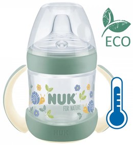 Kojenecká láhev na učení NUK for Nature s kontrolou teploty 6-18m zelená Barva: zelená