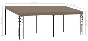 vidaXL Marketos Altán ke zdi 6 x 3 x 2,5 m taupe