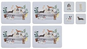 Prostírání a podtácky v sadě 8 ks Curious Dogs – Cooksmart ®
