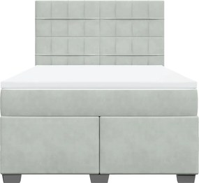 Box spring postel s matrací světle šedá 140x200 cm samet 3290930