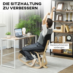 HOMCOM Ergonomická kolenní židle, kolenní stolička, zdravotní židle pro domácnost, kancelář, meditaci, černá