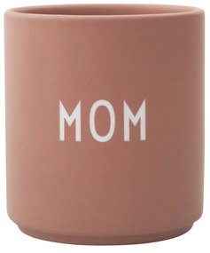 DESIGN LETTERS Porcelánový hrnek Mom/Love 300 ml, růžová barva, béžová barva, porcelán